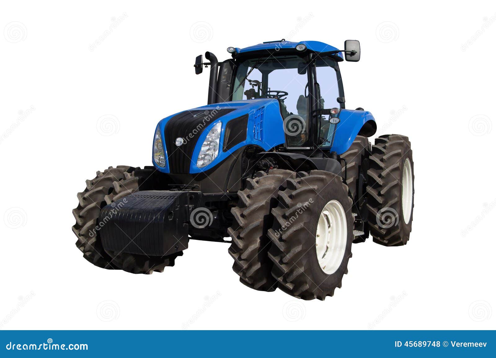 Tracteur sur un fond blanc photo stock. Image du phares - 45689748