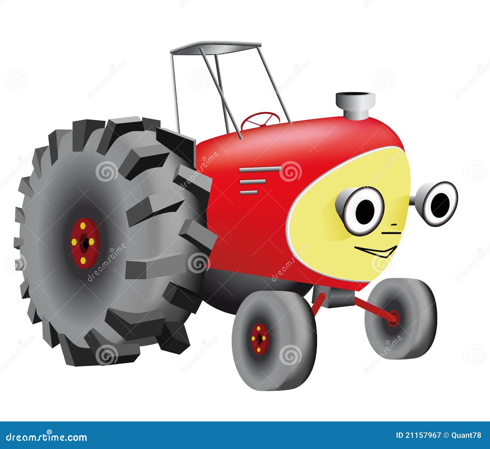 Tractor stock vector. Illustration of wheel, funny, friendly - 21157967