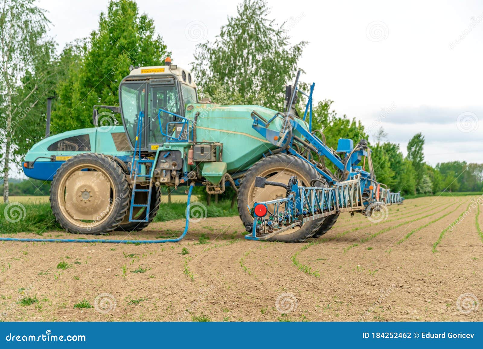 Tractor Adapted for Spraying Weeds and Pests in Field Stock Photo ...