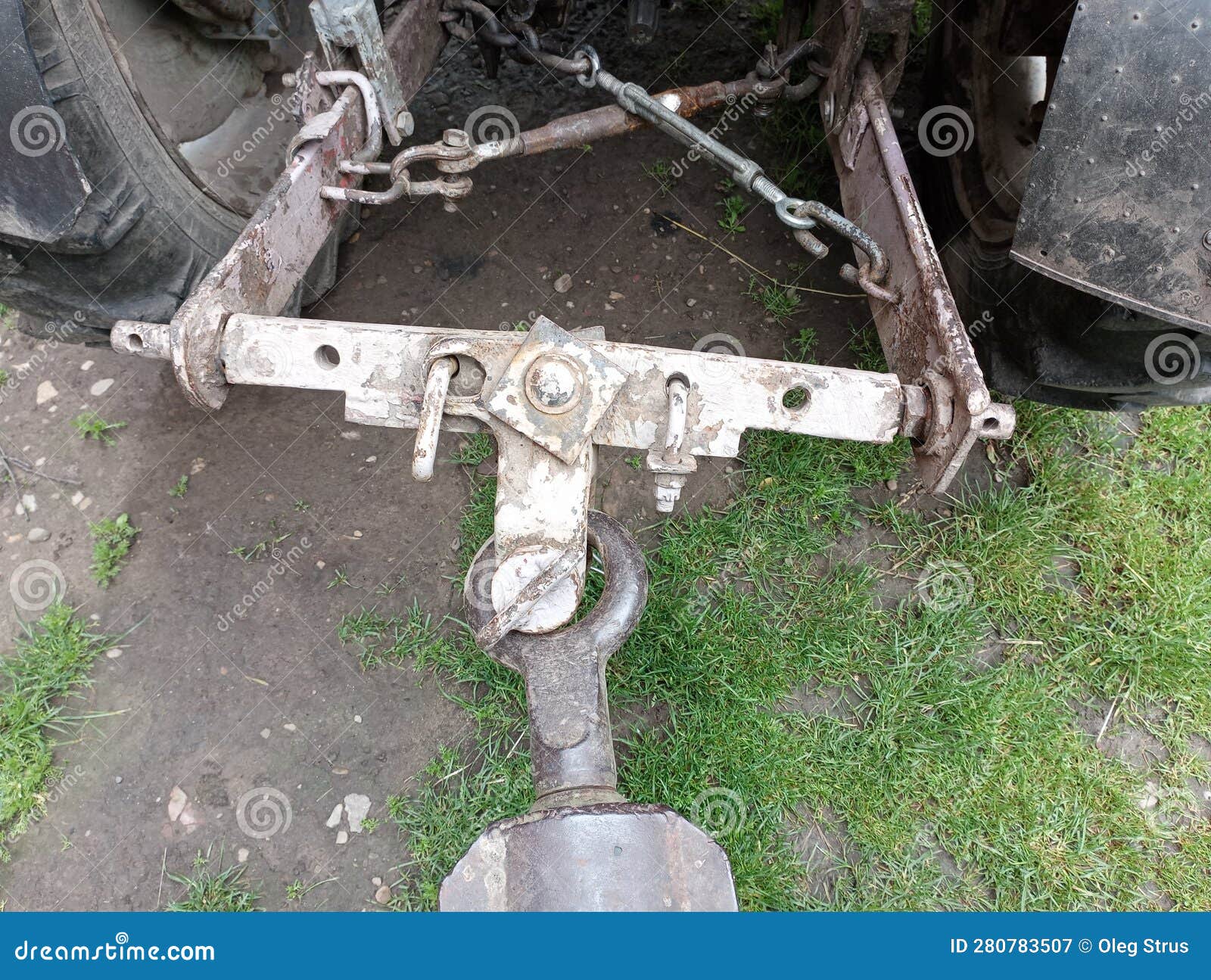 Tractor Attachment Hitch System. Fragment of a Tractor. Tractor Rear ...