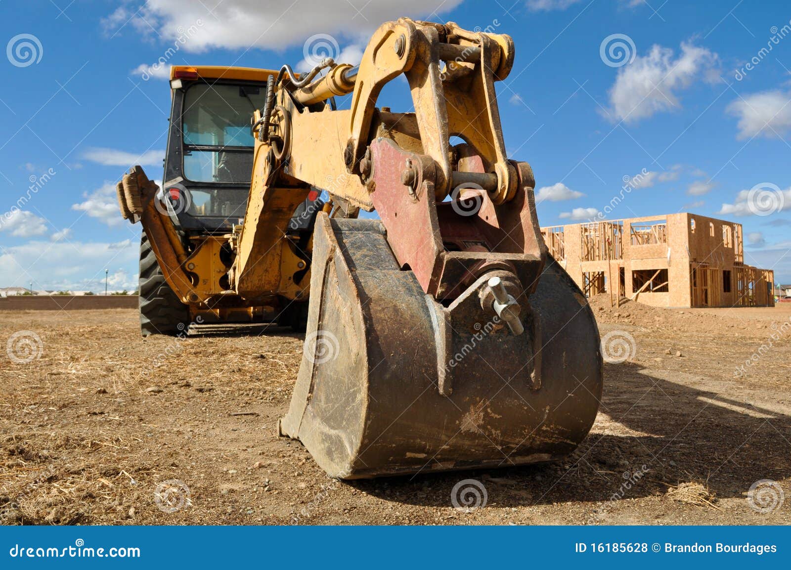 Tractor Backhoe on a Construction Site Stock Photo - Image of site ...