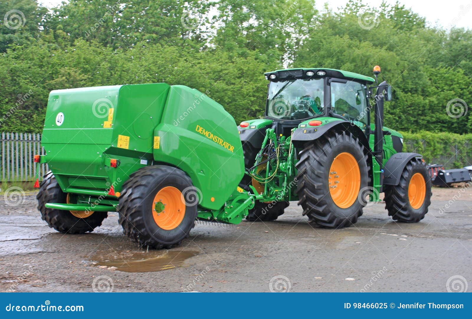 Tractor and Baler editorial image. Image of farmyard - 98466025