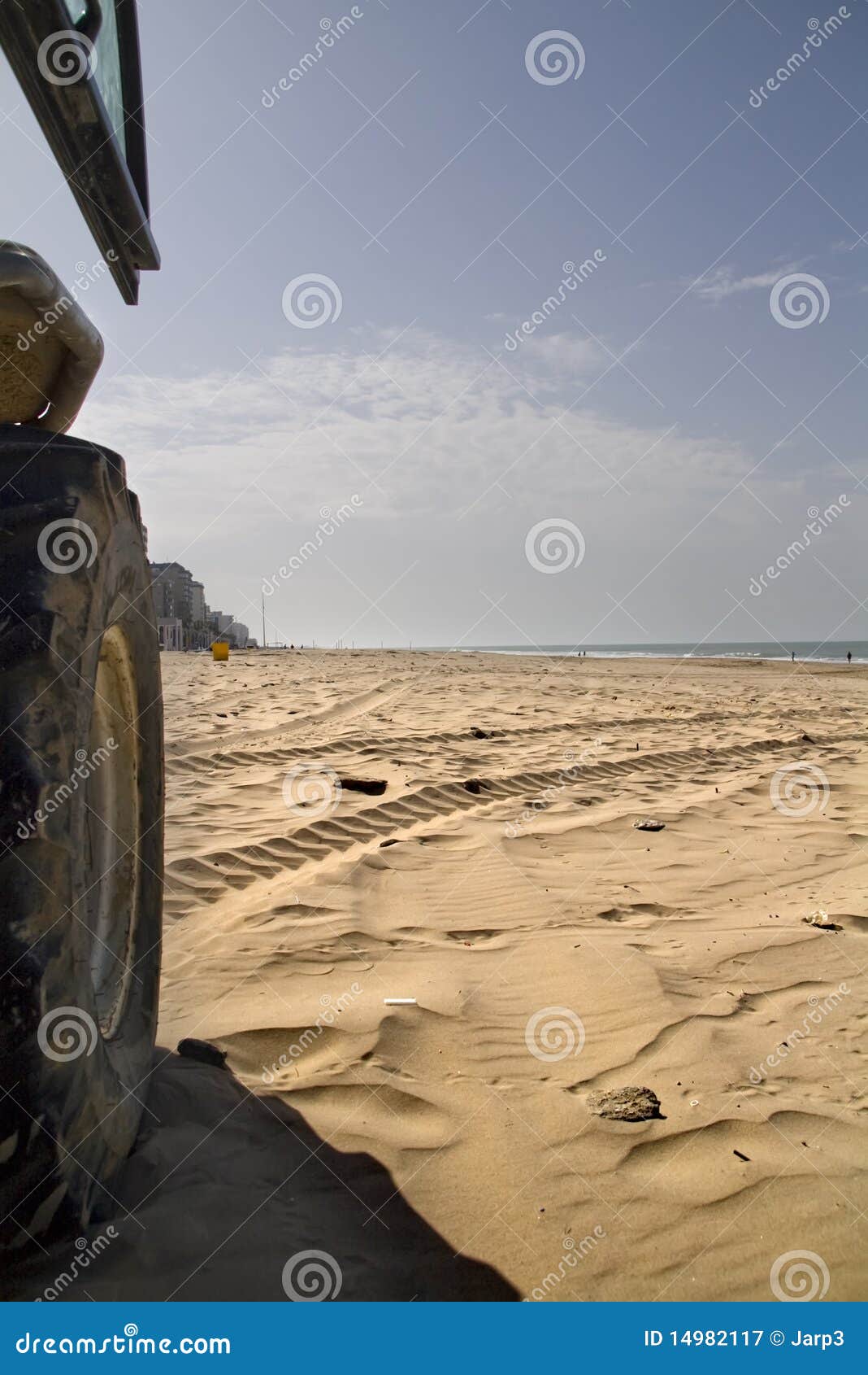 Tractor in the beach stock image. Image of industrial - 14982117