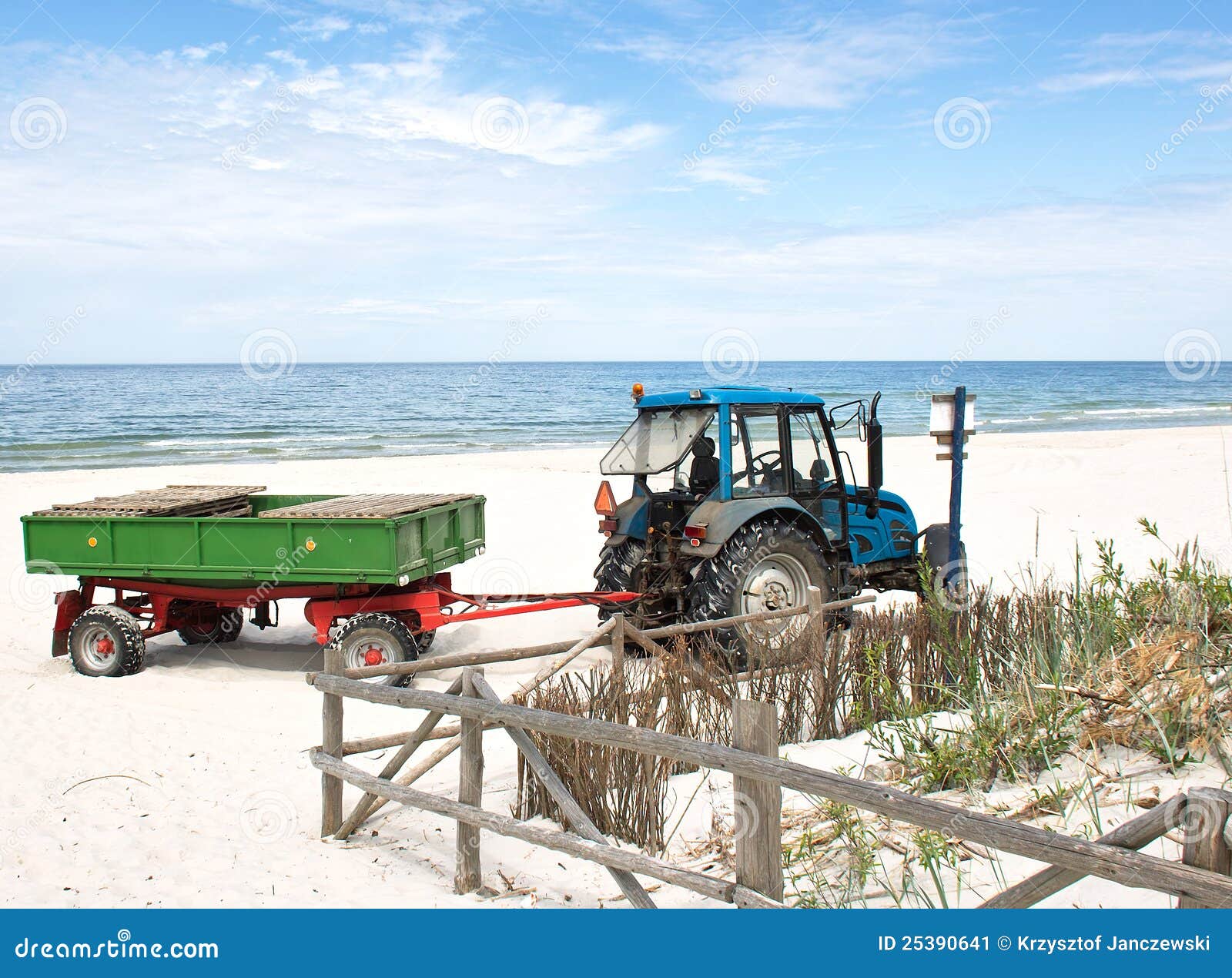 Tractor on the beach. stock image. Image of sand, coastline - 25390641