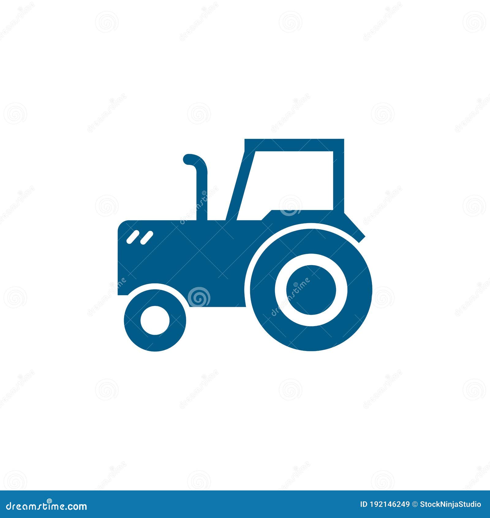 Tractor Blue Icon on White Background. Blue Flat Style Vector ...