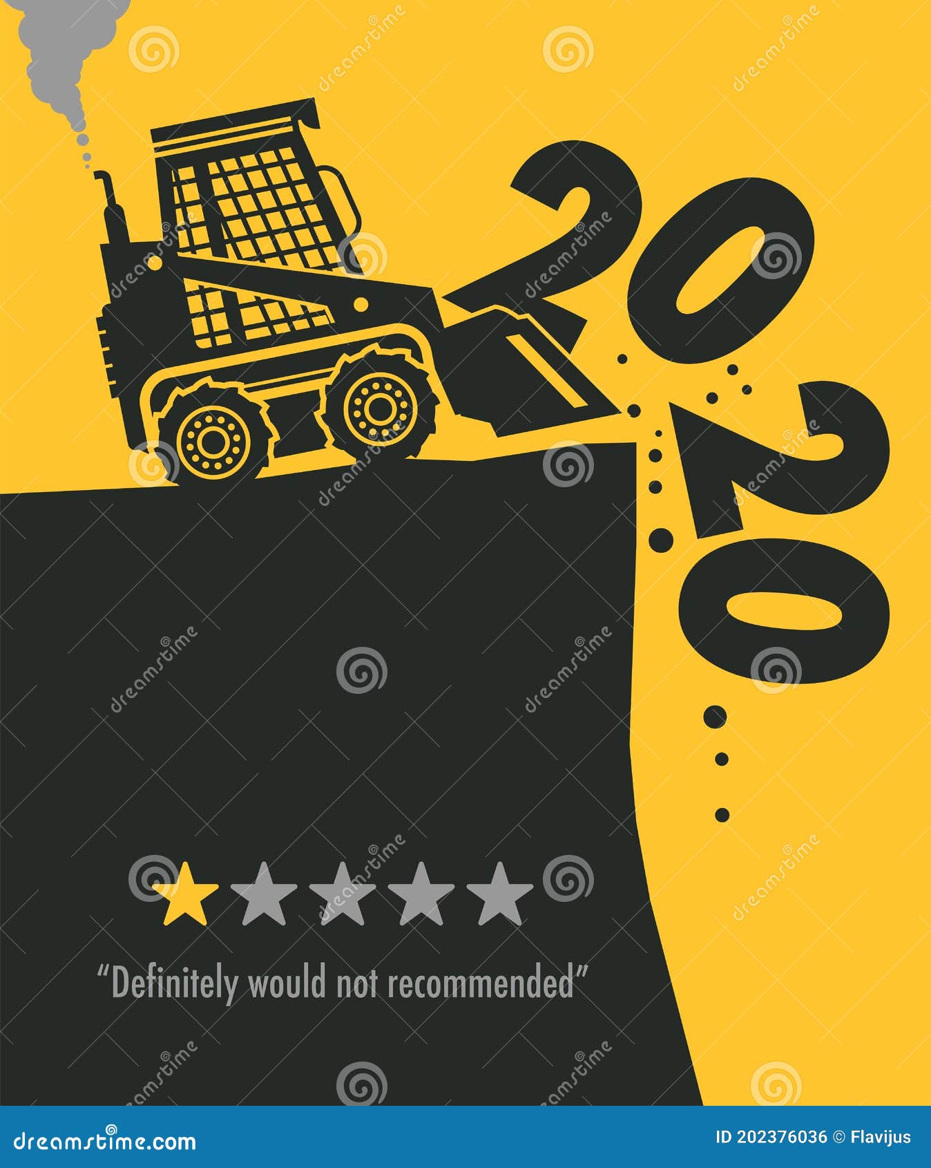 Tractor Bulldozer at Work on the Construction Site, Happy New Year 2020 ...