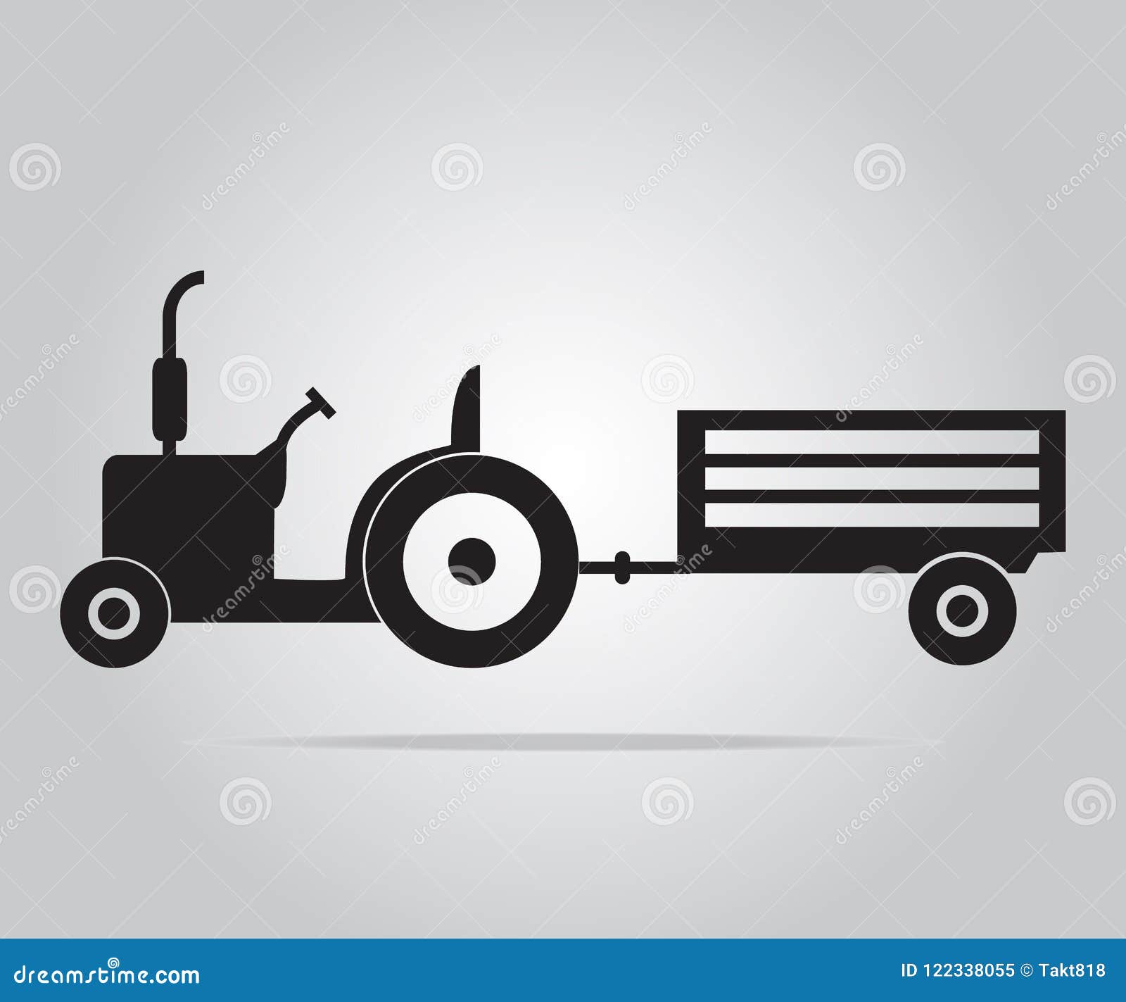 Tractor and Cart Icon Illustration Stock Vector - Illustration of ...
