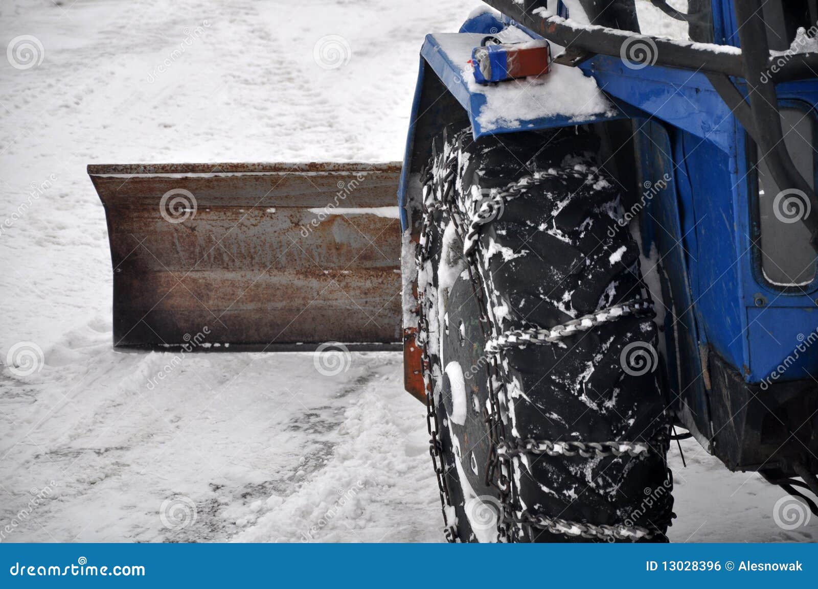 Tractor cleaning the road stock photo. Image of snowblower - 13028396