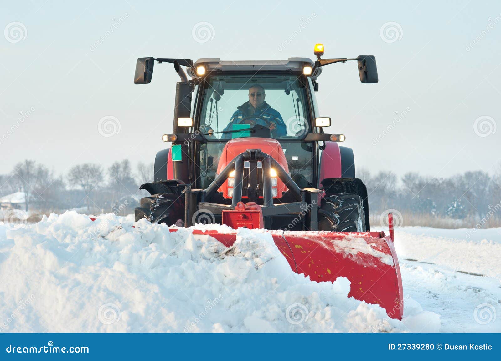 Tractor cleaning snow stock photo. Image of weather, recycle - 27339280