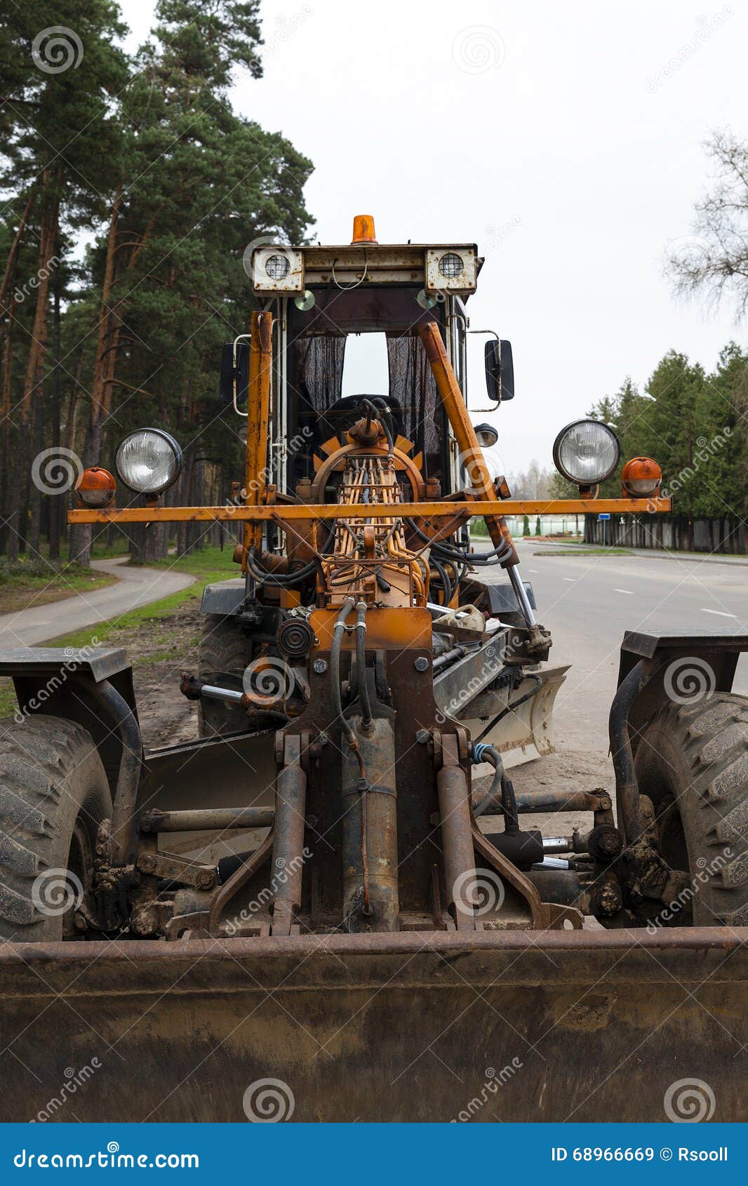 Tractor, close up stock image. Image of agriculture, track - 68966669