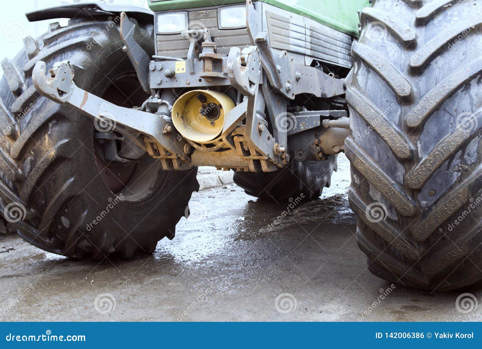 Tractor Close-up. Tread Large Wheels Stock Photo - Image of rubber ...