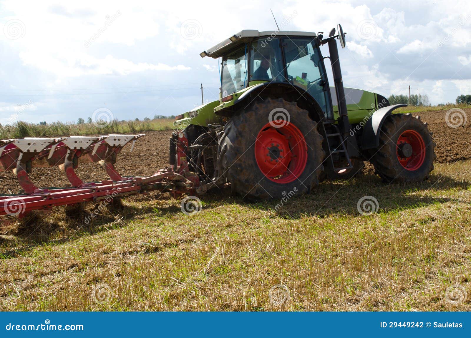 Tractor Closeup Plow Furrow Agriculture Field Stock Photo - Image of ...