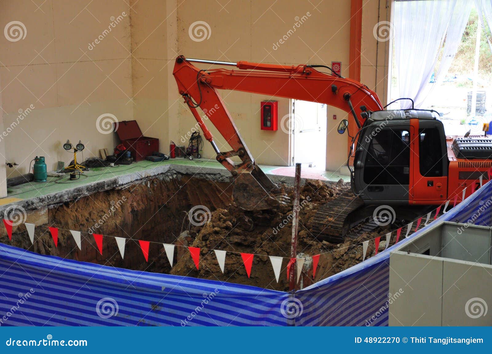 Tractor on a Construction Site Stock Photo - Image of heavy, building ...