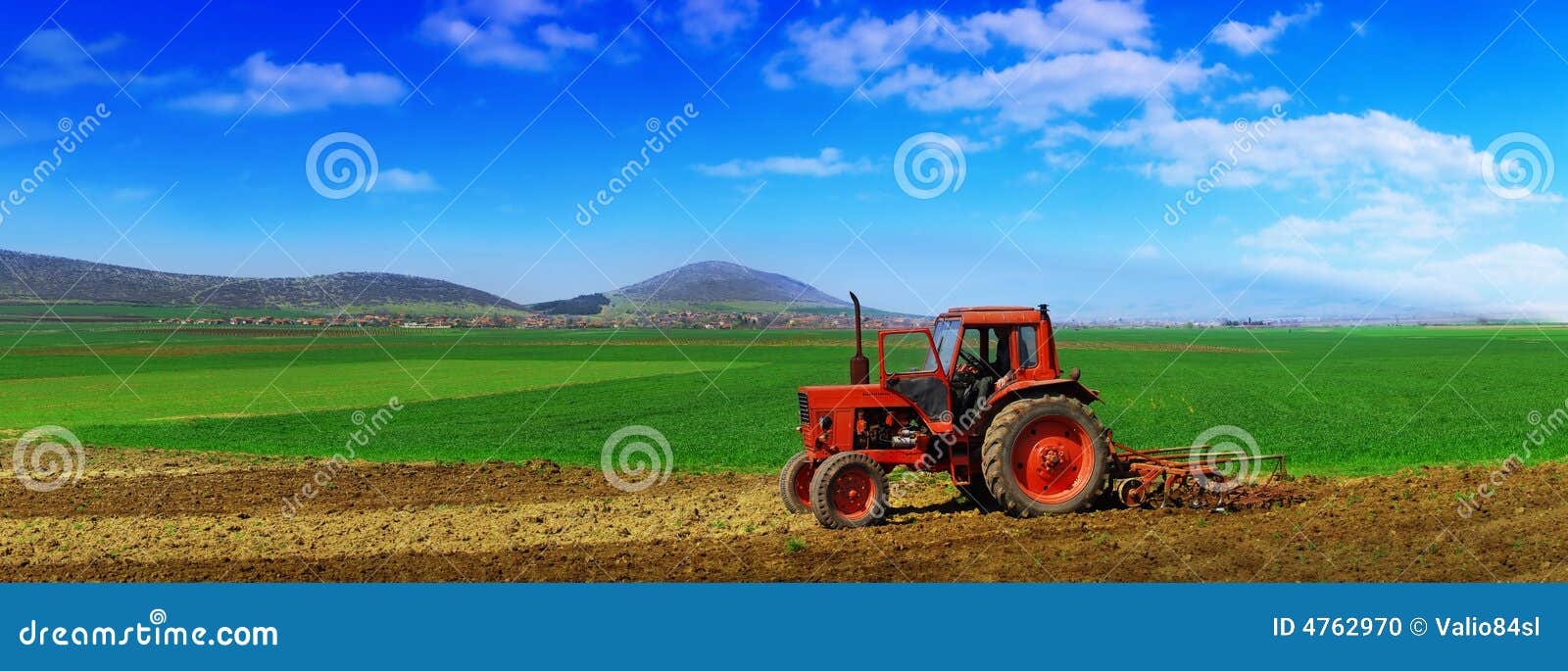 Tractor cultivating stock photo. Image of natural, commodity - 4762970