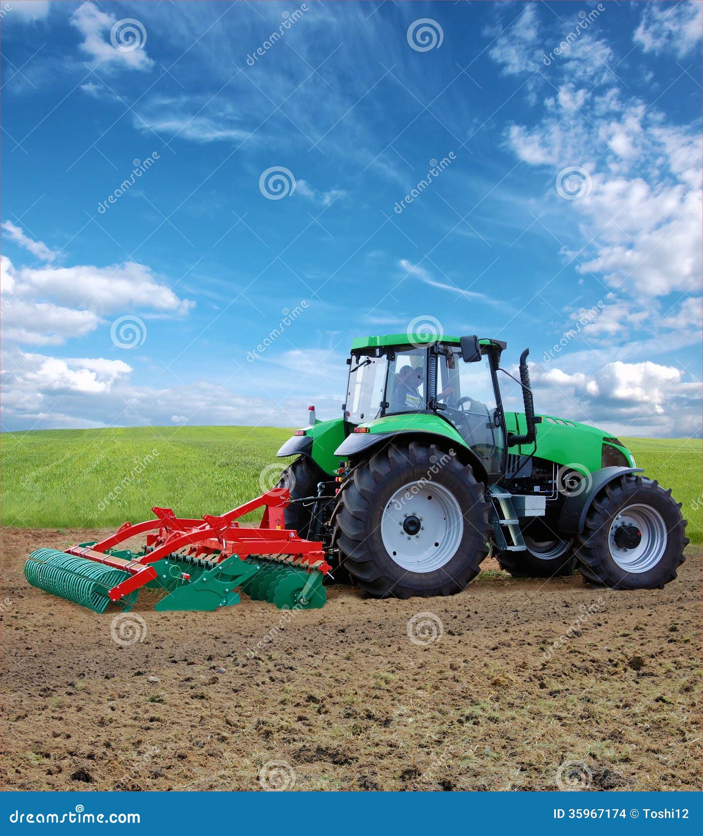 Tractor stock photo. Image of field, machinery, cultivating - 35967174