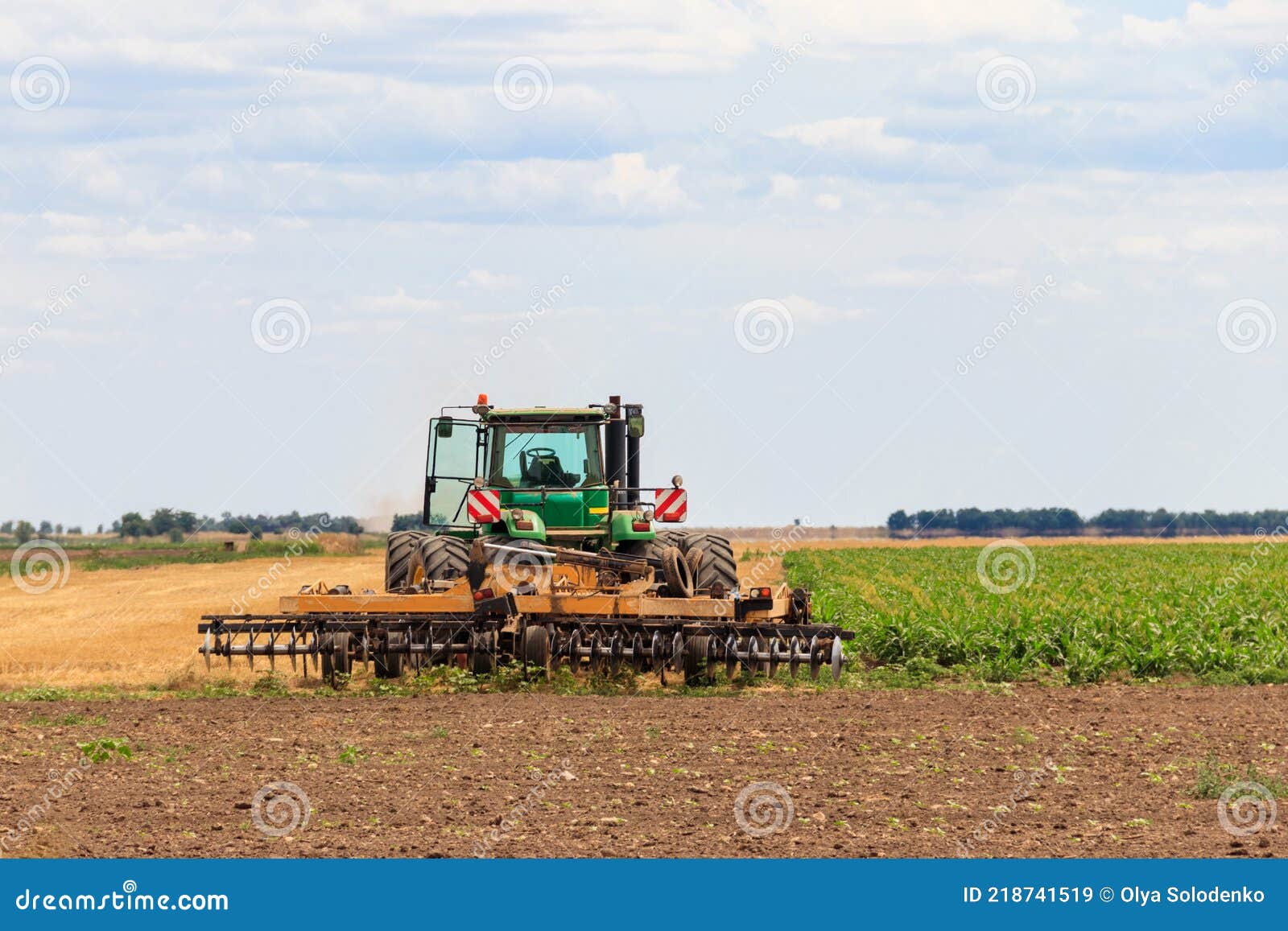 Tractor Cultivating Field. Concept of Agriculture Stock Image - Image ...