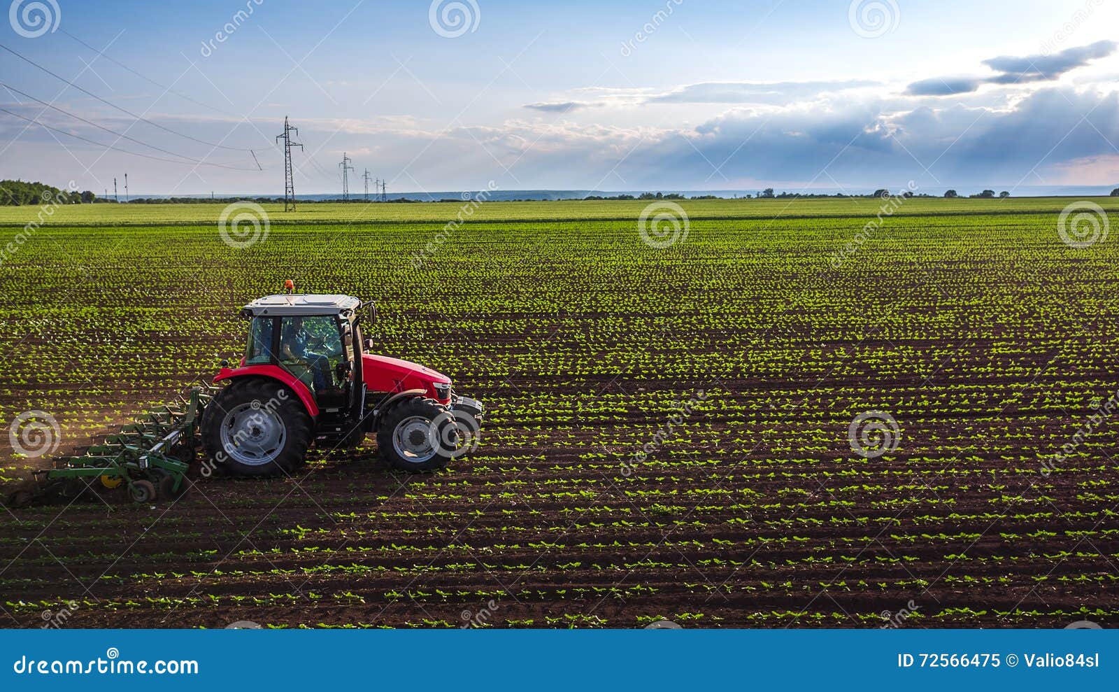 Tractor Cultivating Field at Spring Stock Image - Image of agricultural ...