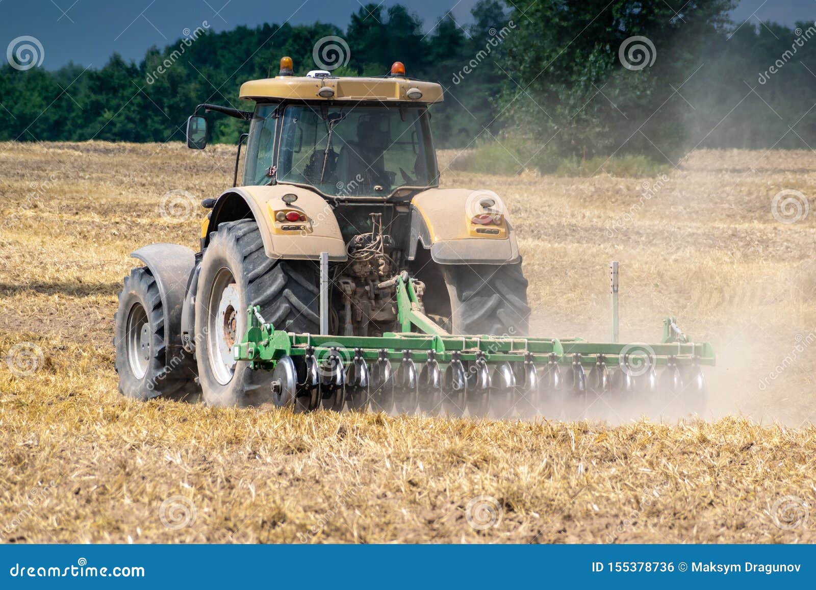 Tractor Cultivating the Field Stock Photo - Image of field, fertile ...