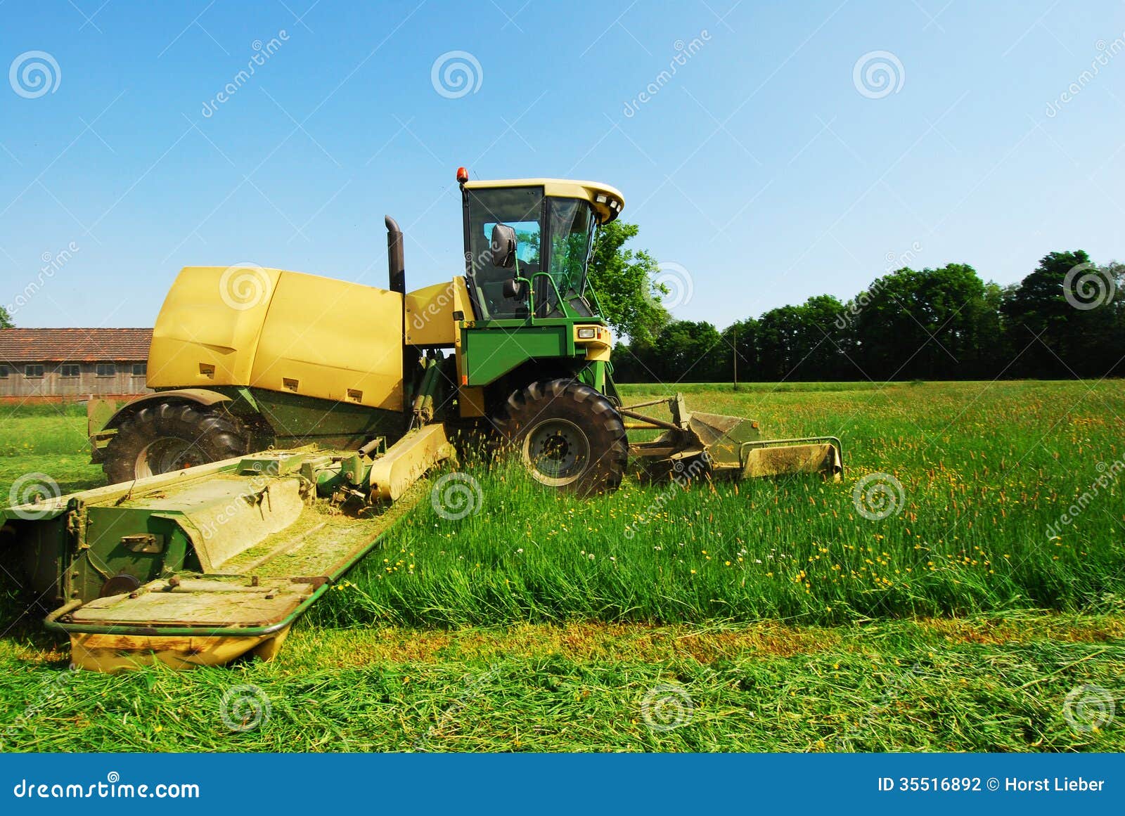 Tractor Cutting And Swathing Alfalfa Royalty-Free Stock Image ...