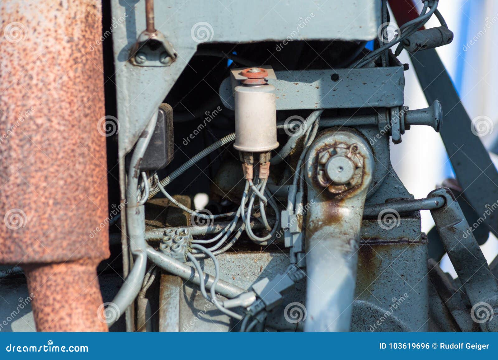 Tractor Details Grey and Red Stock Photo - Image of industrial ...