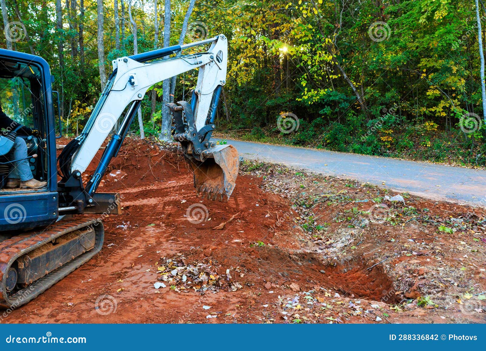 Tractor Driven Ditch Digging for Laying Drainage Concrete Sewage Pipe ...