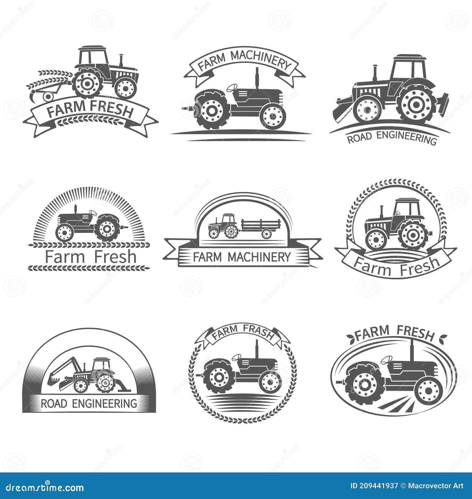 Tractor Driver Label Vector Design Illustration Stock Vector ...