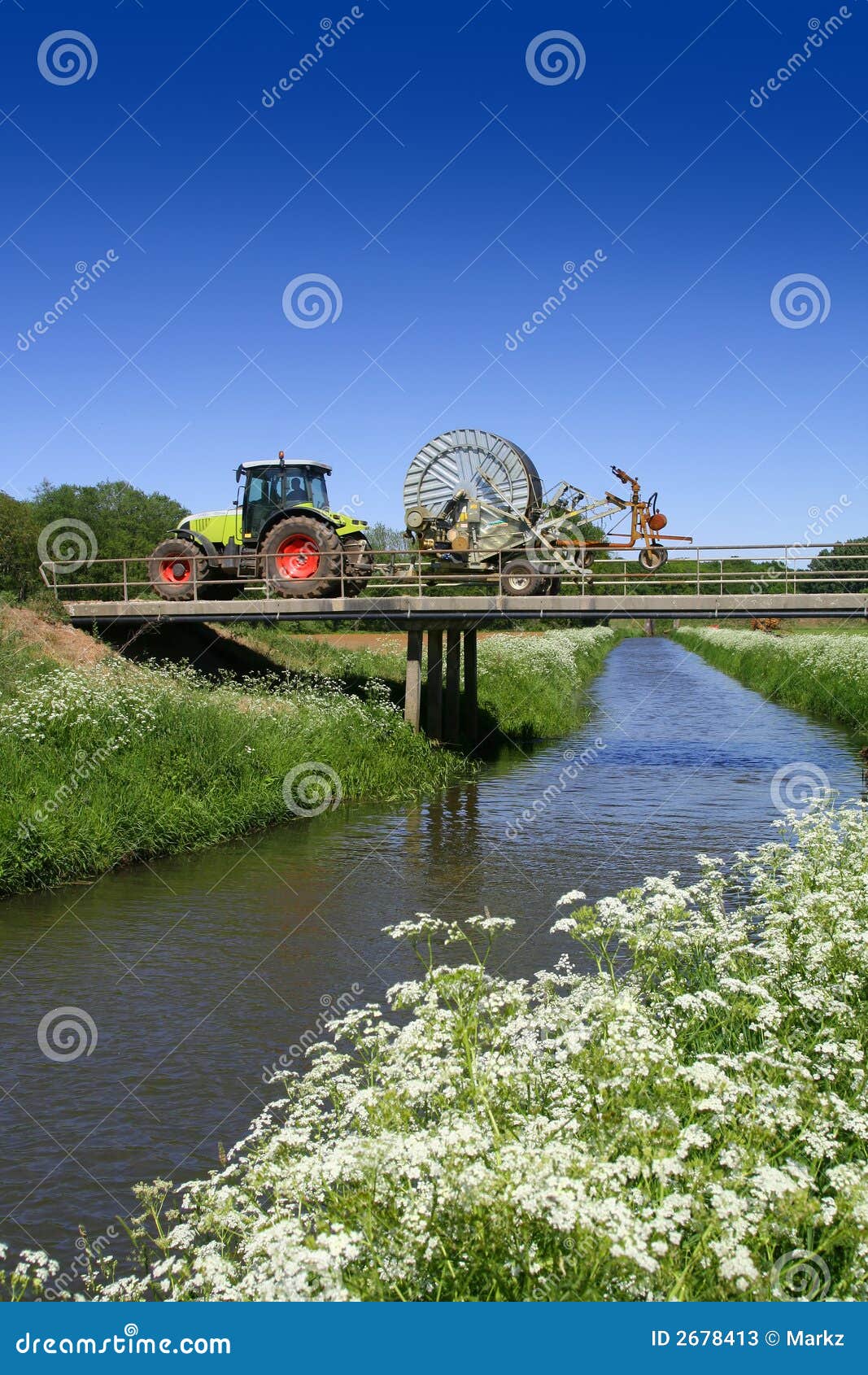 Tractor Driving Over Bridge Stock Image - Image of netherlands, dutch ...