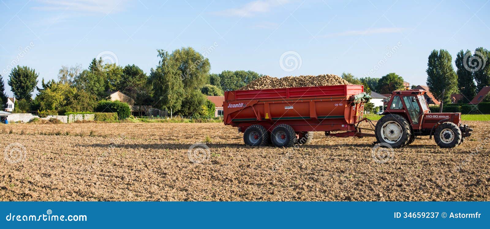 Potato On A Farm Tractor