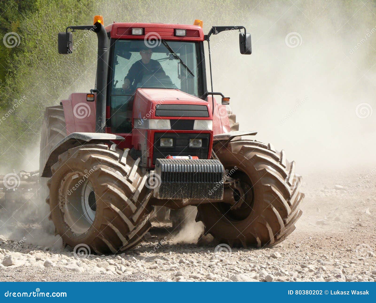Tractor in the dust editorial photography. Image of agricultural - 80380202
