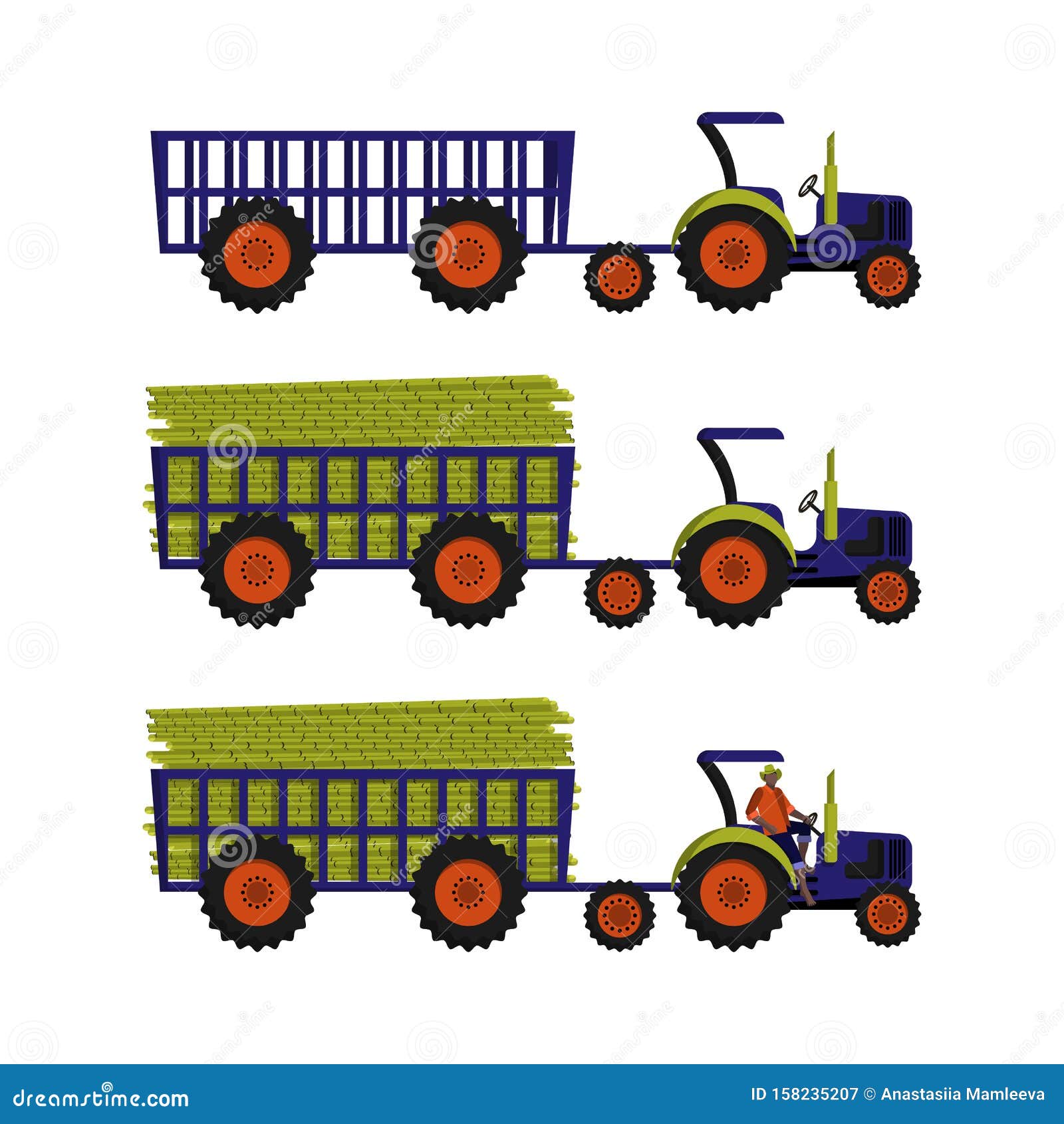 Cartoon Tractor Trailer Stock Illustrations – 838 Cartoon Tractor ...