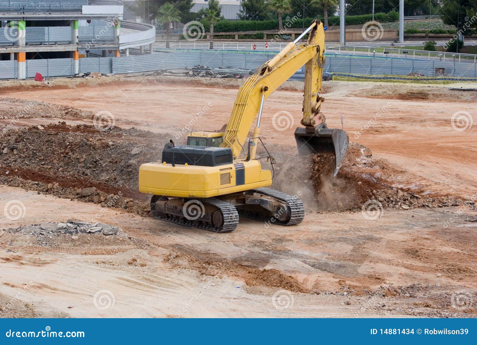 Tractor Excavating stock photo. Image of industrial, contractor - 14881434