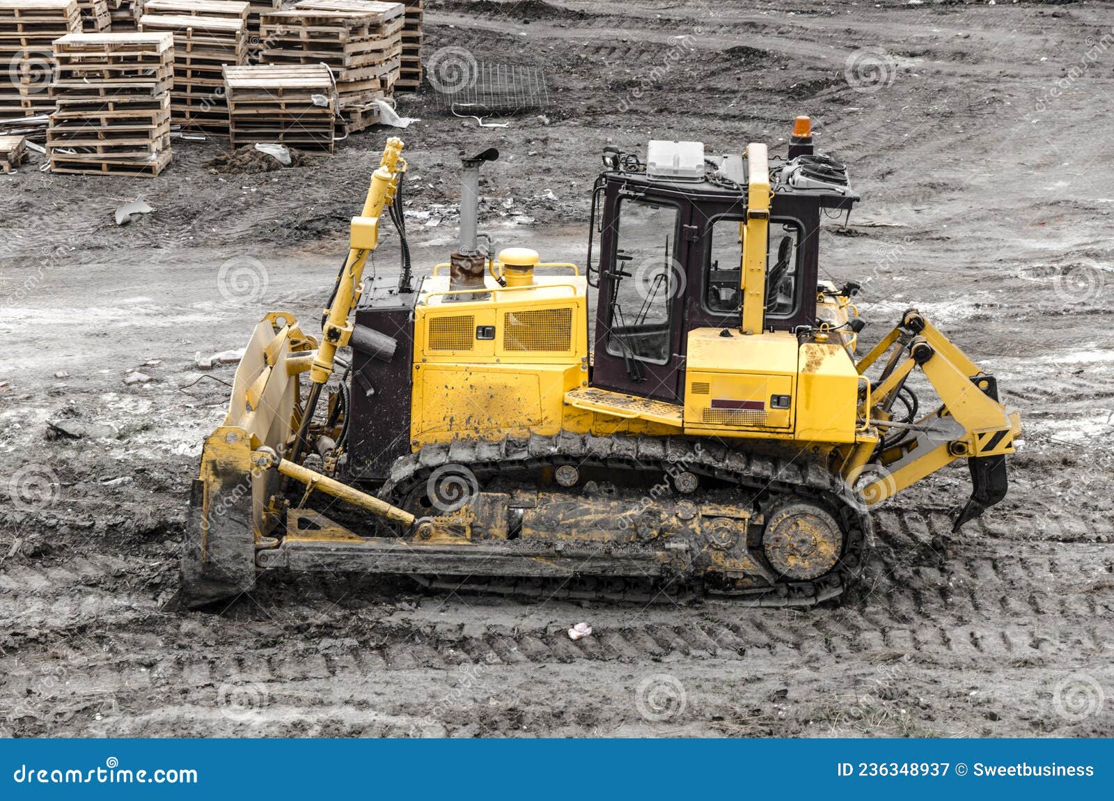 Tractor Excavator Digging the Ground Stock Image - Image of ...