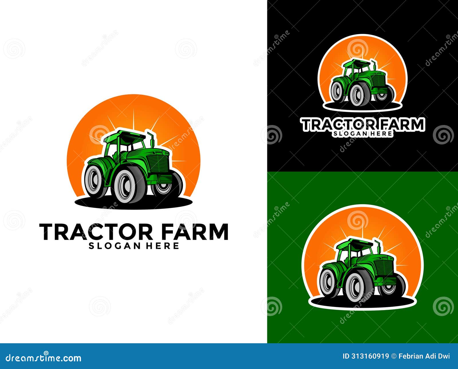 Tractor Farm Logo Vector, Tractor Machine Logo Design Template Stock ...