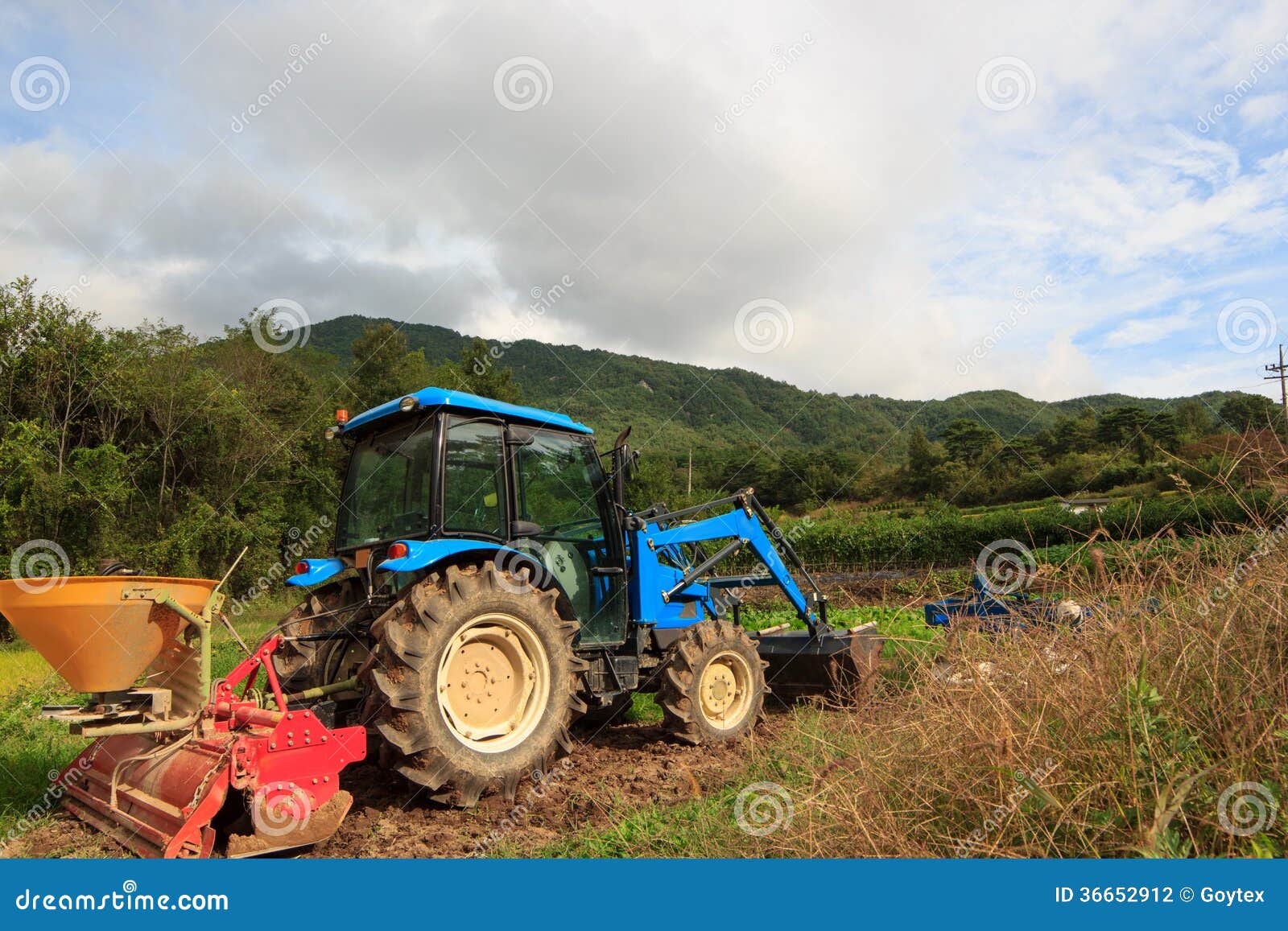 Tractor stock photo. Image of korea, mountain, trees - 36652912