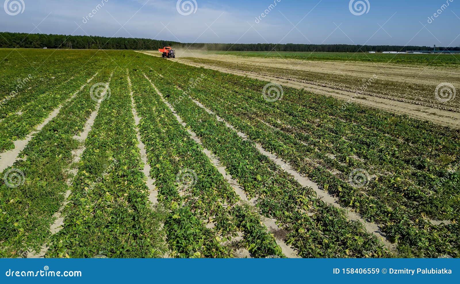 Tractor in a Farmer Field Top View Stock Image - Image of farmer ...