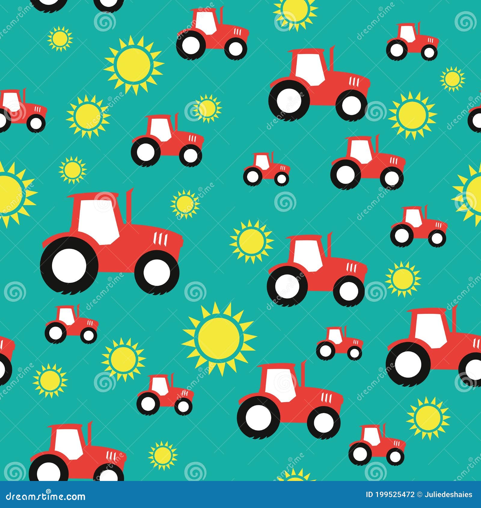 Tractor Farming Agriculture Seamless Pattern Stock Vector ...