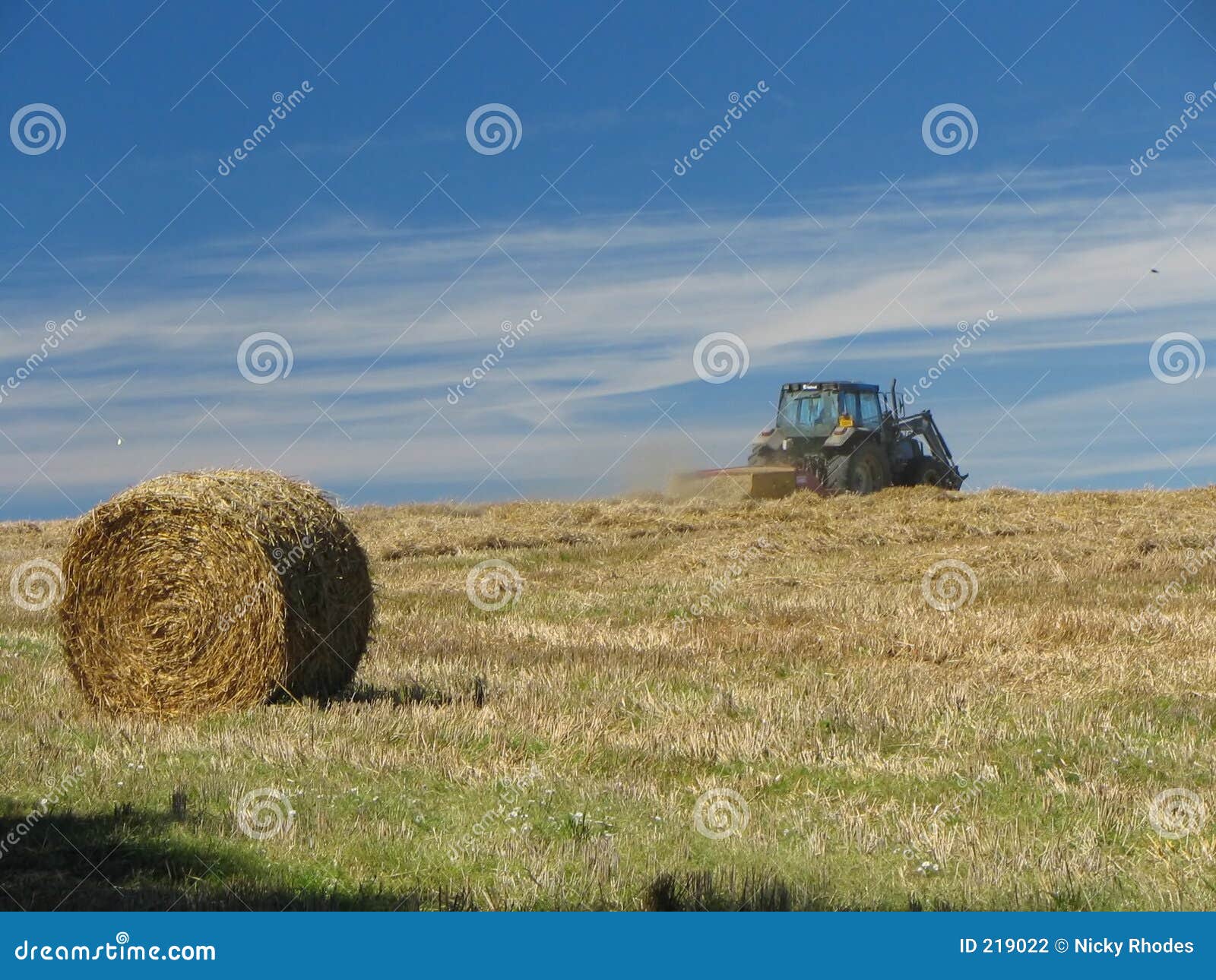 Tractor in Field stock photo. Image of bale, plough, work - 219022