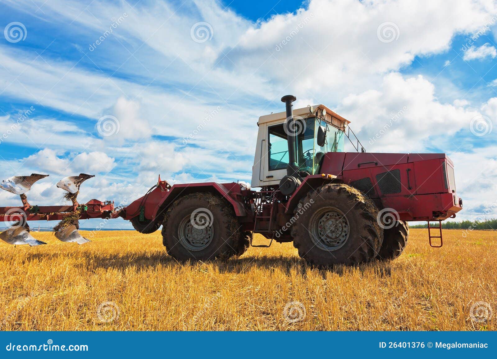 Tractor on the field stock photo. Image of dirt, agronomy - 26401376