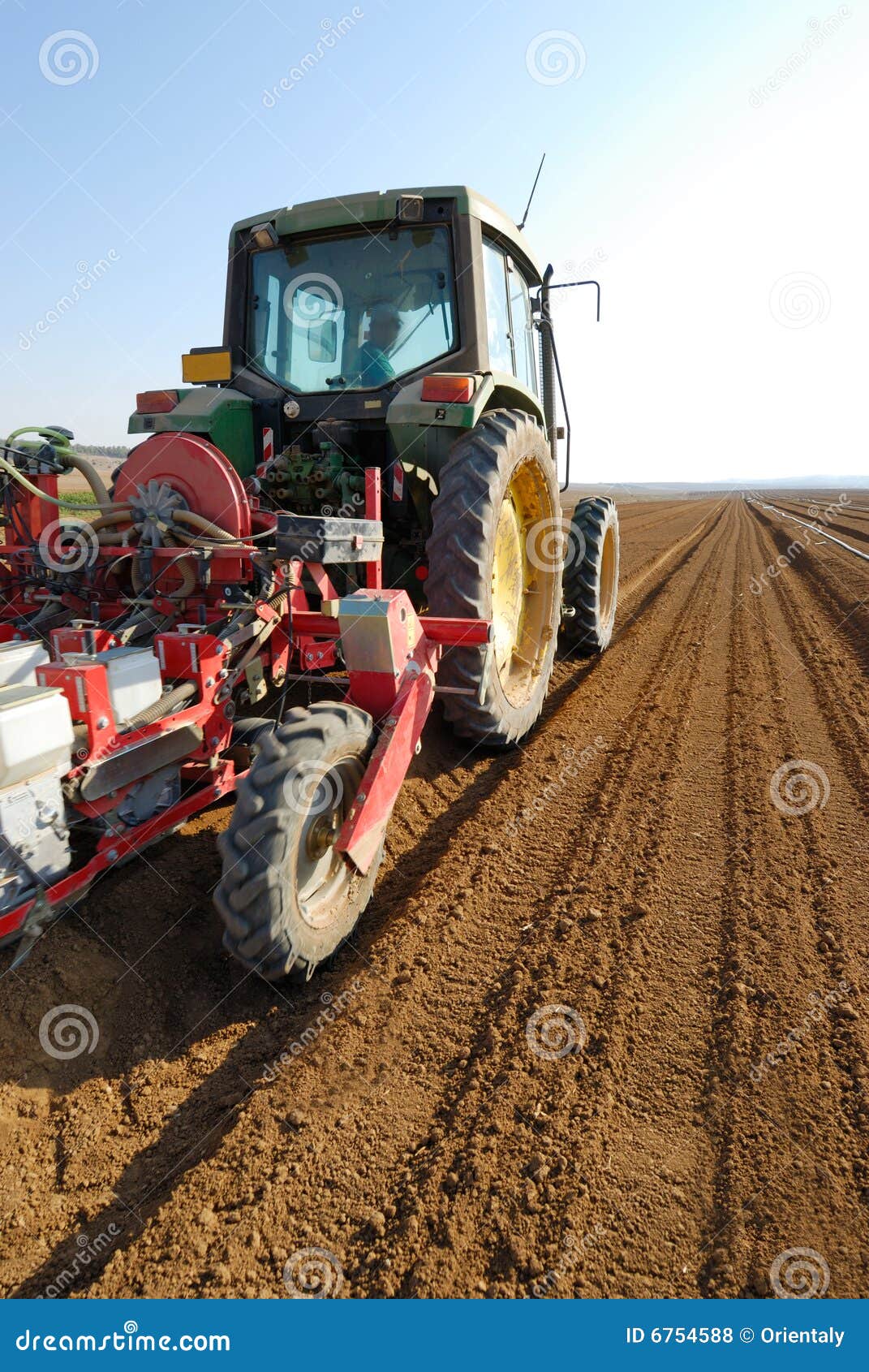 Tractor at field editorial stock photo. Image of machine - 6754588