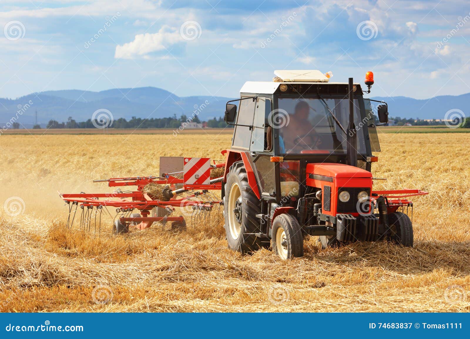 Tractor in field stock image. Image of ploughing, country - 74683837