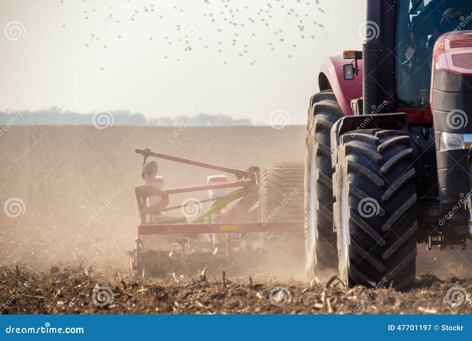 Tractor on the field stock image. Image of cultivation - 47701197
