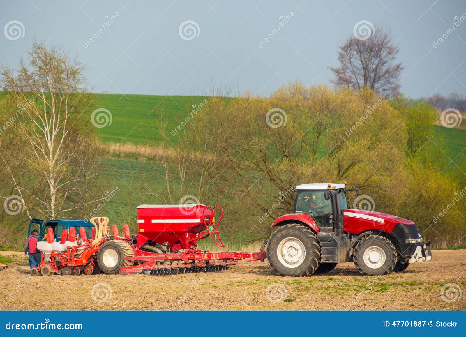 Tractor on the field stock image. Image of machine, manual - 47701887