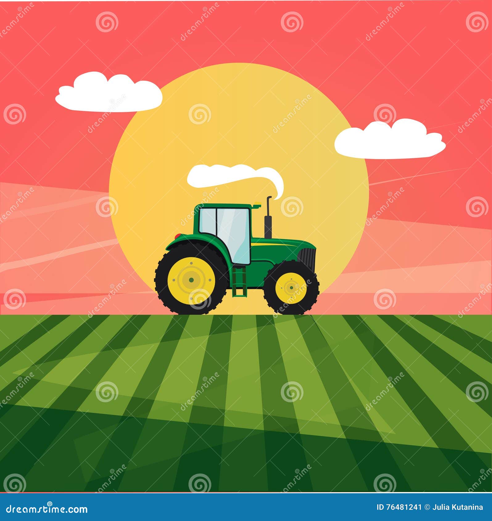 Tractor in a field image stock vector. Illustration of agronomy - 76481241
