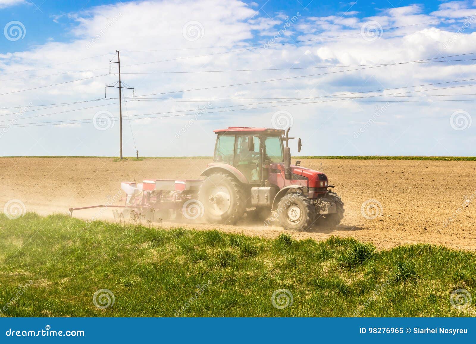 Tractor in the field stock image. Image of farming, environment - 98276965