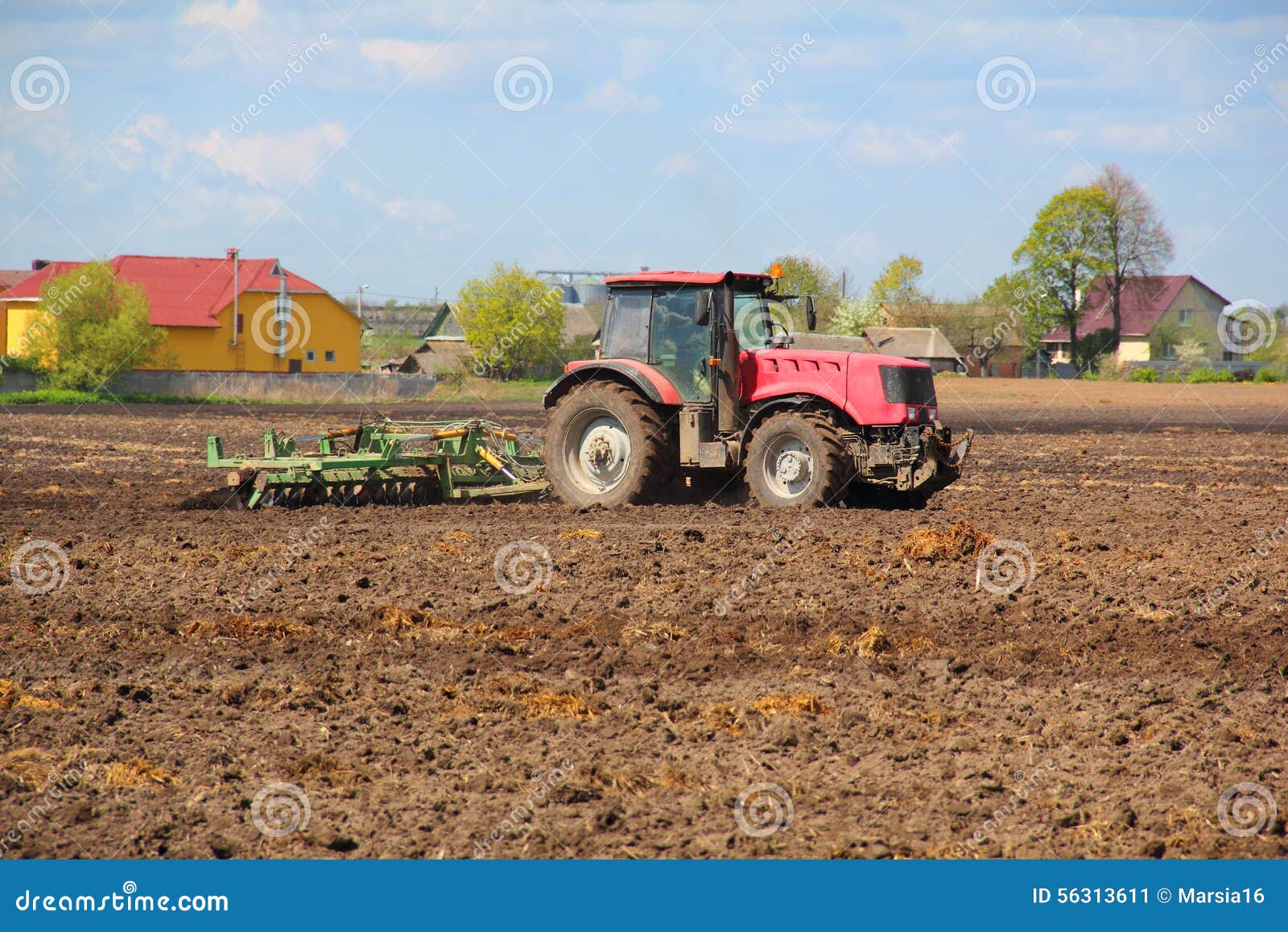 Tractor on the field stock image. Image of combine, crops - 56313611