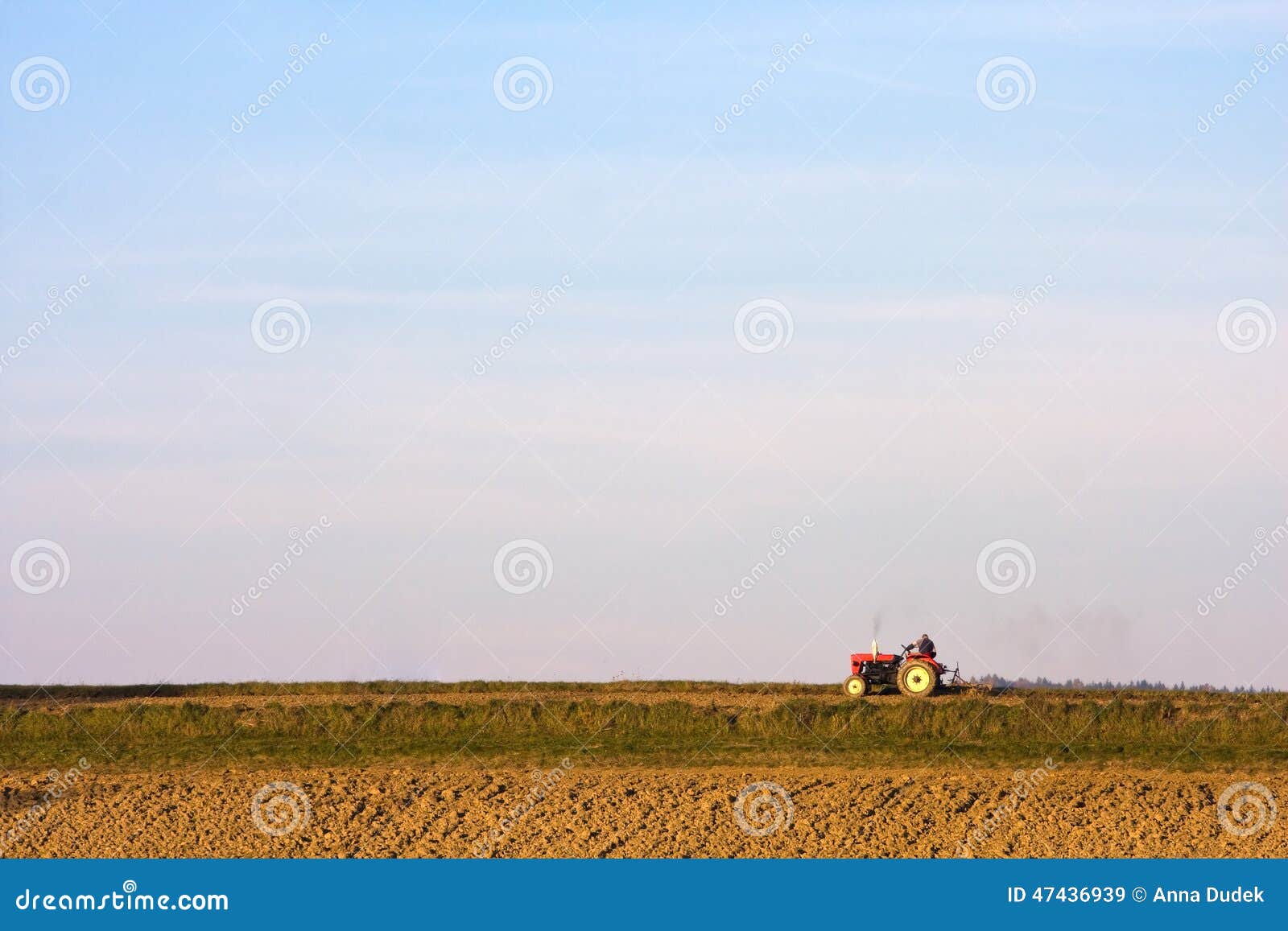 Tractor on a field stock image. Image of landscape, working - 47436939
