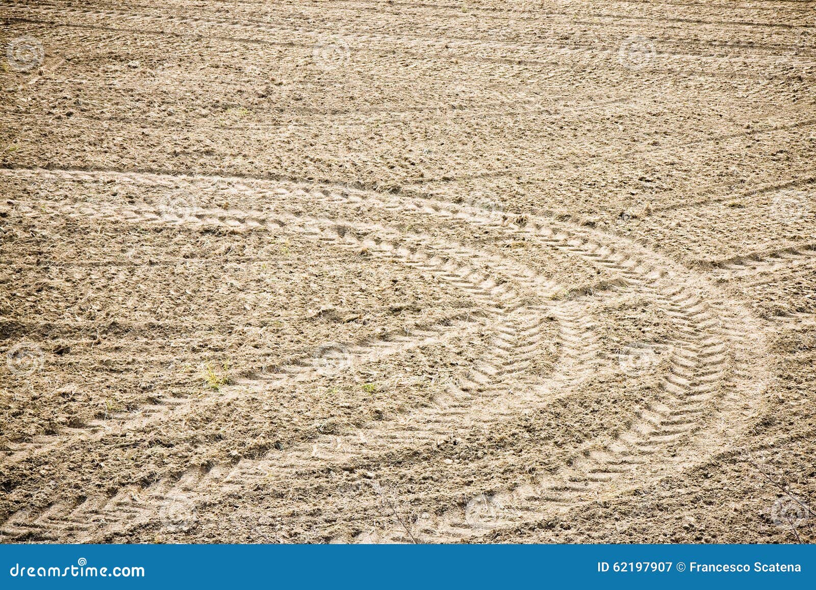 Tractor Footprints on Plowed Field Stock Image - Image of industrial ...
