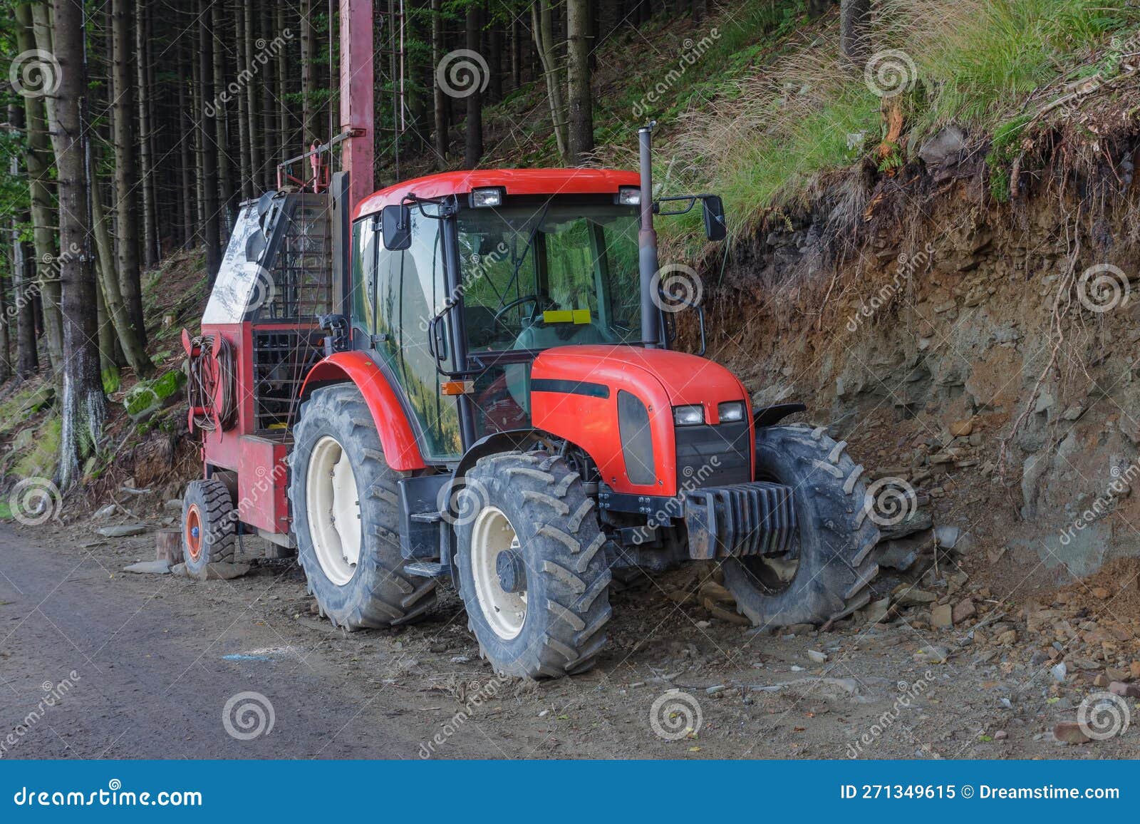 Tractor and Forest Cableway for Timber Concentration Uphill, Downhill ...