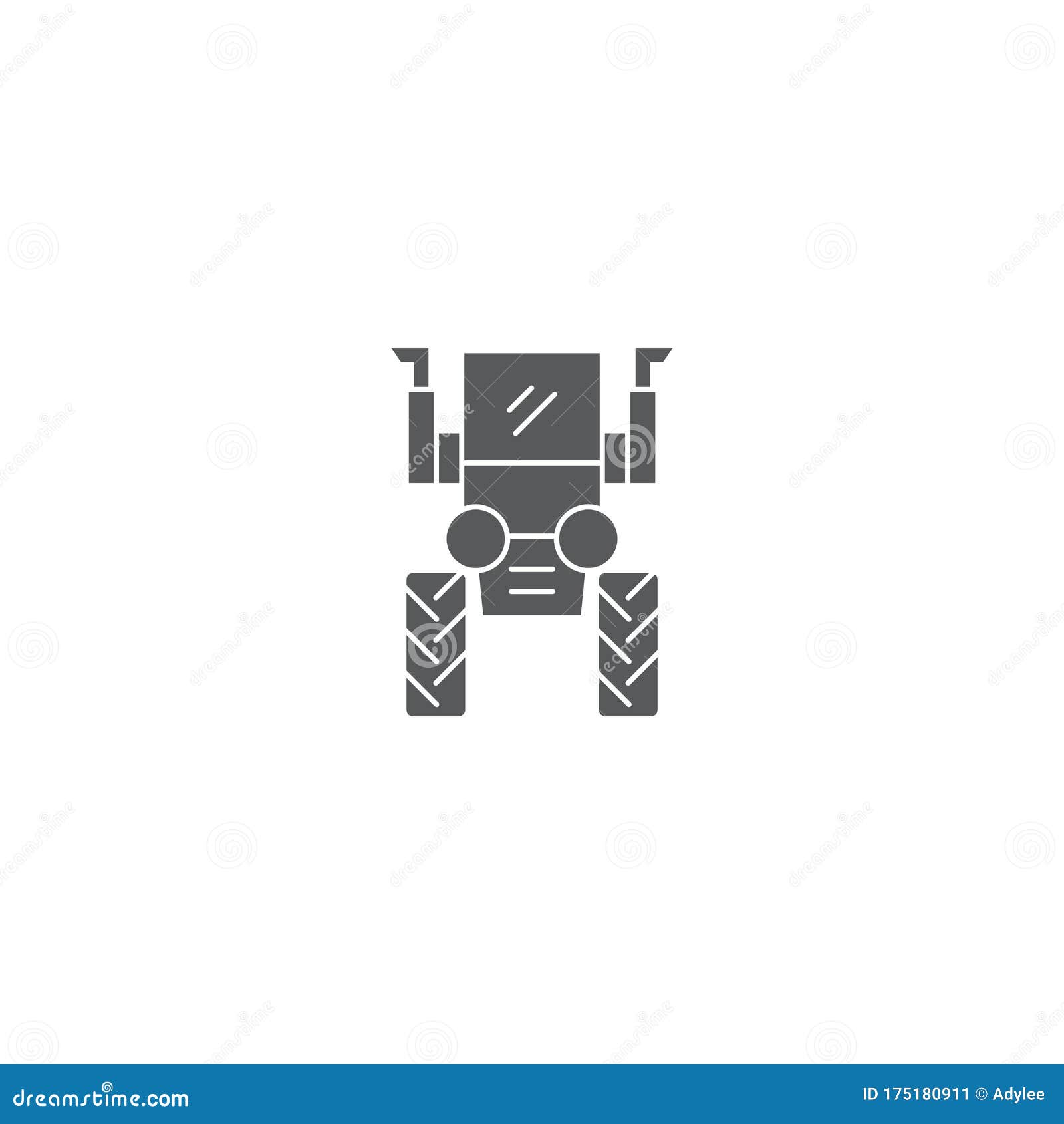 Tractor Front Vector Icon Symbol Tools Isolated on White Background ...