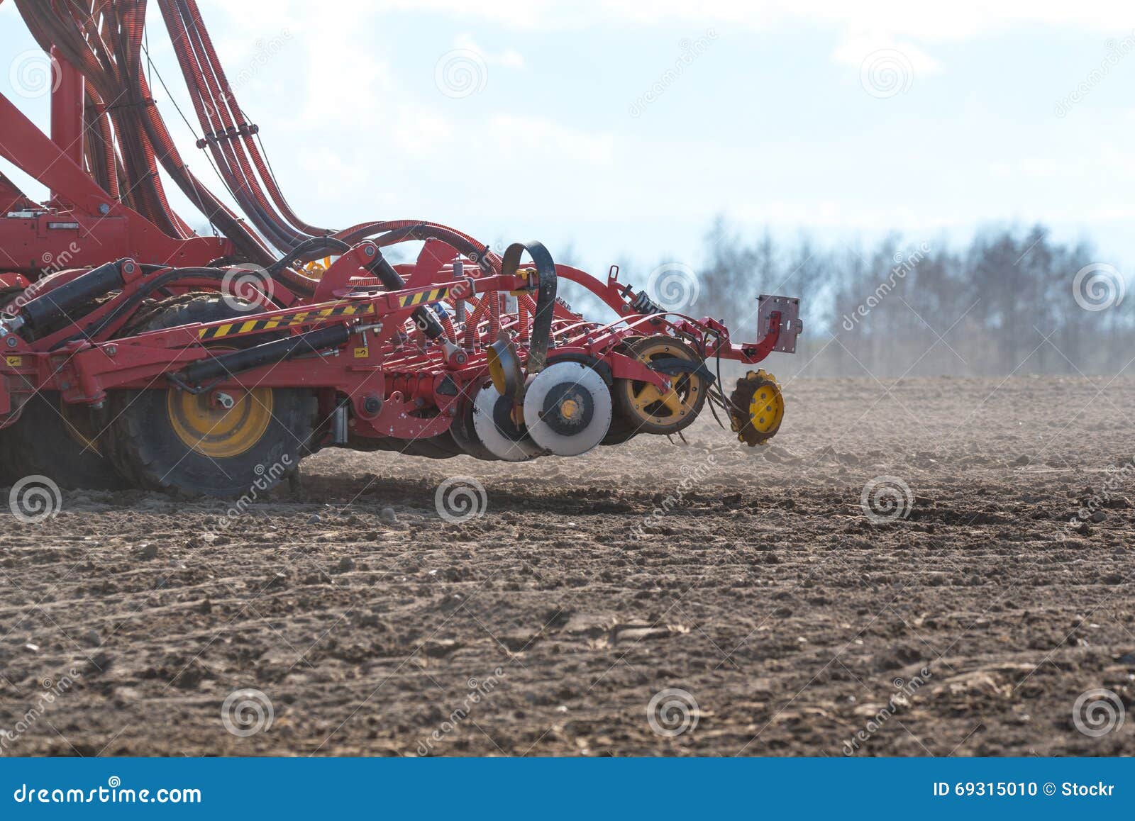 Tractor Harrowing the Field Stock Photo - Image of drive, fieldwork ...